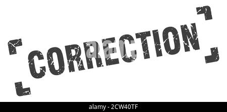 correction stamp. square grunge sign isolated on white background Stock ...