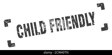 child friendly stamp. square grunge sign isolated on white background ...