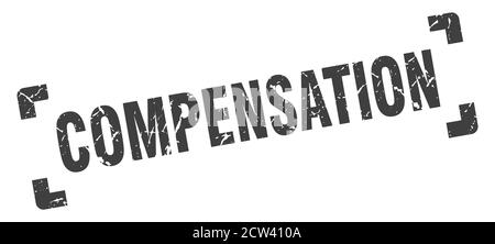 compensation stamp. square grunge sign on white background Stock Vector ...