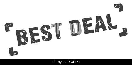 Grunge black best deal square rubber seal stamp on white background ...
