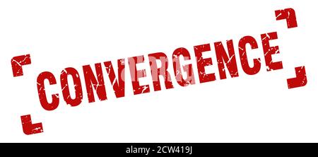 convergence stamp. square grunge sign isolated on white background ...