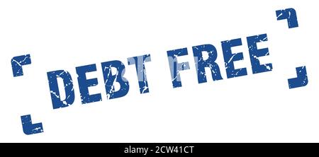 debt free stamp. square grunge sign isolated on white background Stock ...