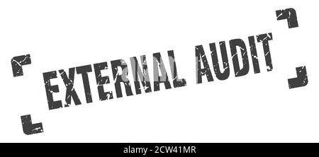 external audit stamp. square grunge sign isolated on white background ...