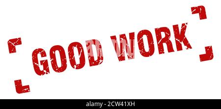 good work stamp. square grunge sign on white background Stock Vector ...