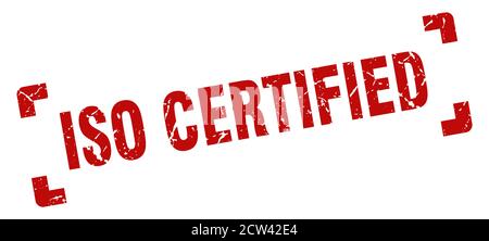 iso certified square stamp. iso certified grunge sign set Stock Vector ...