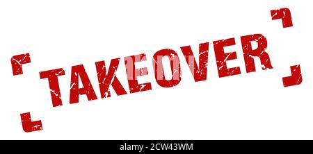 takeover stamp. square grunge sign on white background Stock Vector ...