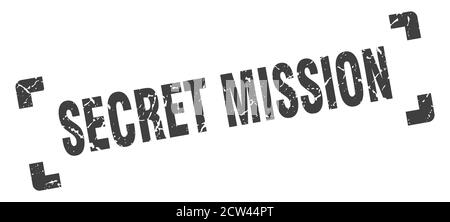 secret mission stamp. square grunge sign on white background Stock ...