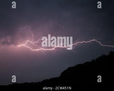 Horizontal Lightning Stock Photo - Alamy