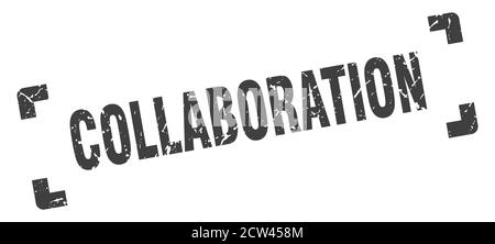 collaboration stamp. square grunge sign on white background Stock ...