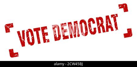 vote democrat stamp. square grunge sign isolated on white background ...