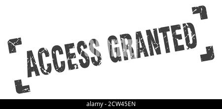 access granted stamp. square grunge sign on white background Stock ...