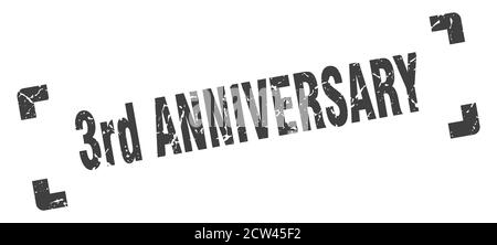 3rd anniversary stamp. 3rd anniversary square grunge blue sign Stock ...