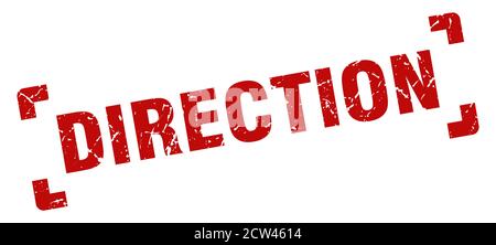 direction stamp. square grunge sign isolated on white background Stock ...