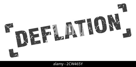 deflation stamp. square grunge sign on white background Stock Vector ...