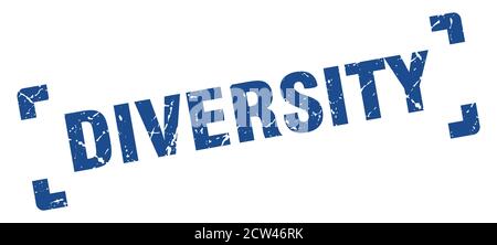 diversity stamp. square grunge sign on white background Stock Vector ...