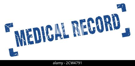 medical record stamp. square grunge sign on white background Stock ...
