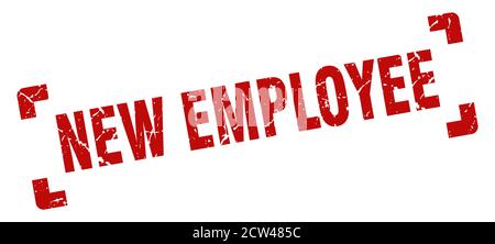 new employee stamp. square grunge sign isolated on white background ...