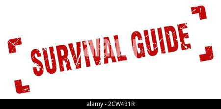 survival guide stamp. square grunge sign isolated on white background ...