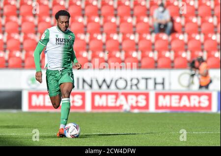 Mahlon Romeo (12) of Millwall with the ball Stock Photo - Alamy