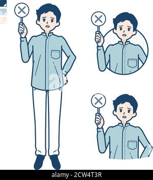 A man in shirt with Put out a Triangle panel images.It's vector art so ...