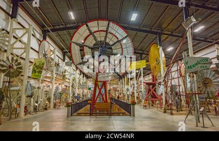 USA, TEXAS, Lubbock: American Wind Power Center Historic Windmills ...