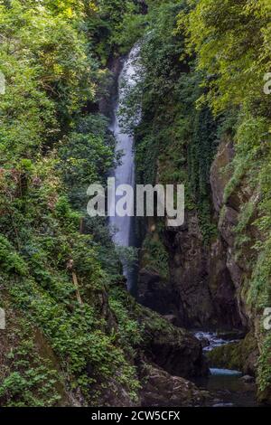 The Nesso waterfall on the Como lake Stock Photo - Alamy