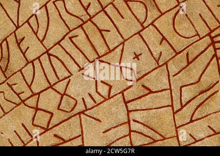 The Swedish Rok runestone erected in early 800s Stock Photo - Alamy