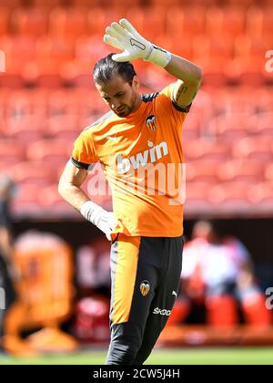 VALENCIA, SPAIN - SEPTEMBER 26: Jaume Domenech of Valencia during the ...