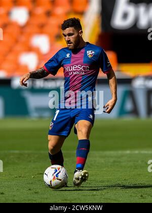 VALENCIA, SPAIN - SEPTEMBER 26: Javier Galan of Huesca, Jason of ...