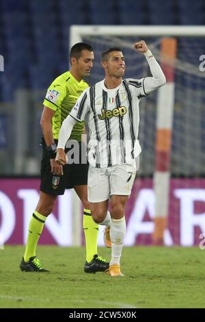 Cristiano Ronaldo of Juventus celebrates goal with his teammate Miralem ...