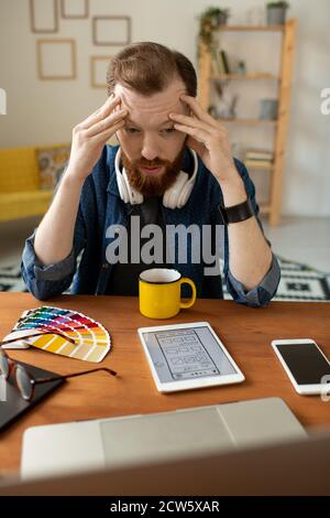 Casual Businessman Touching Mobile Phone or Smart Phone and Yellow ...