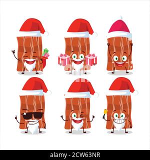 Santa Claus emoticons with bacon cartoon character. Vector illustration ...