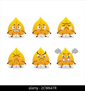 Cartoon yellow autumn leaves with annoyed character Stock Vector Image ...