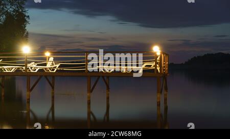 Photography of Istra water Reservoir landscape. Mysterious Russian blue ...