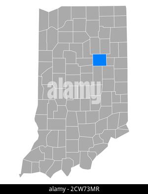 Map of Grant County, Indiana Stock Photo - Alamy