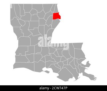 Map of Madison in Louisiana Stock Photo - Alamy