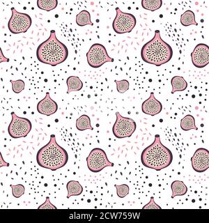 Fig fruits vector pattern. Design for wallpaper, background, fabric, textile, texture, fig fruit ...