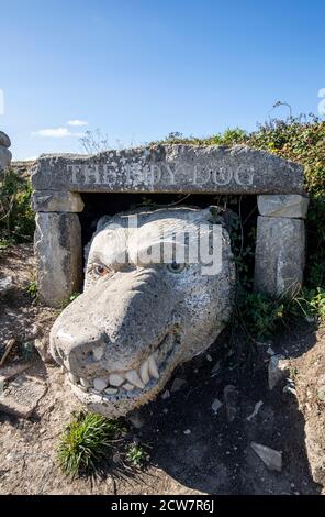 Sculpture of The Roy Dog by artist Damien Briggs carved out of Portland ...