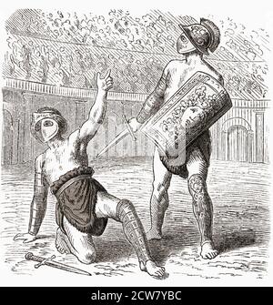 Roman gladiator after the fight. Ancient fighter. Warrior in the ...