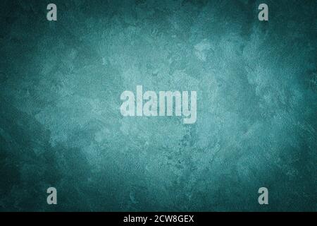 Cyan decorative plaster texture with vignette. Abstract grunge ...