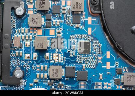 Professional repair of computers laptops, boards. macro close-up Top ...