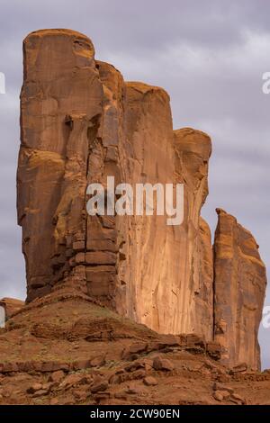 Monument Valley imposing rock structures of geological rock outcrops in ...
