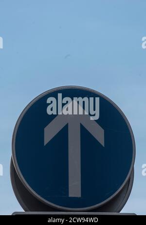 direction arrow points in one way, sign to move towards this direction ...