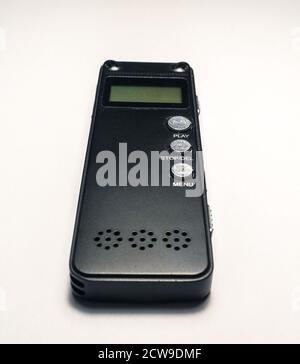 Old dictaphone isolated on a white background Stock Photo - Alamy