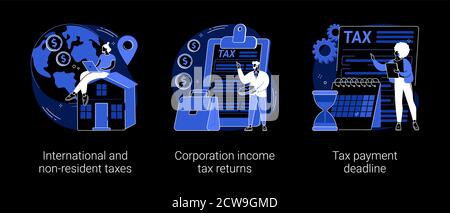 Tax planning and preparation abstract concept vector illustrations ...