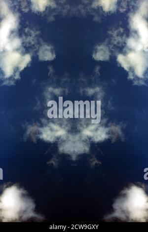 Tripping psychedelic blue sky with clouds background modern high ...