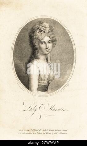 Lady Manners. 18th century. Conde after Cosway - Lady Manners Stock ...