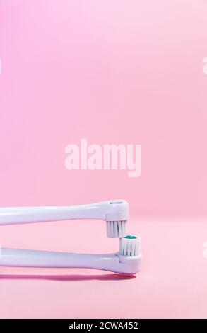 Ultrasonic pink toothbrush, dental floss and mouthwash and tongue ...