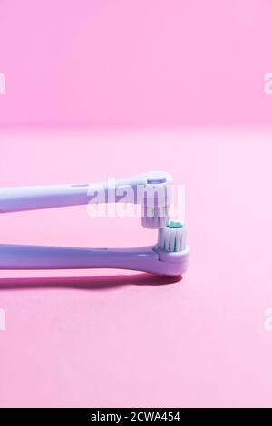 Ultrasonic pink toothbrush, dental floss and mouthwash and tongue ...