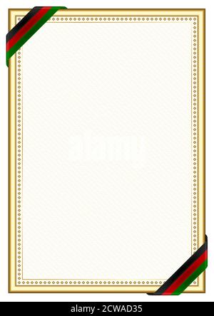 Vertical frame and border with Kenya flag, template elements for your ...